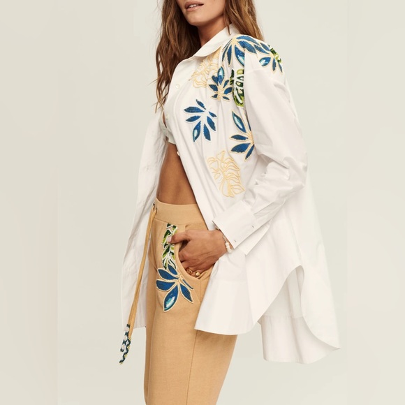 SER.O.YA | Tops | Nwt Seroya Benson Oversized Embellished Shirt | Poshmark